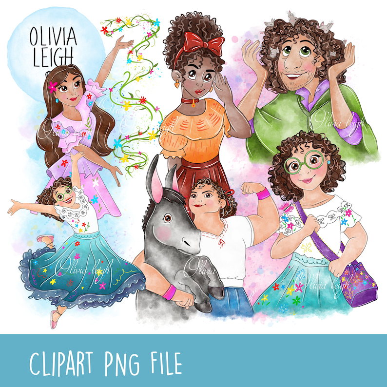 Set of Cute Encanto Clipart PNG Files DIGITAL DOWNLOAD - Etsy