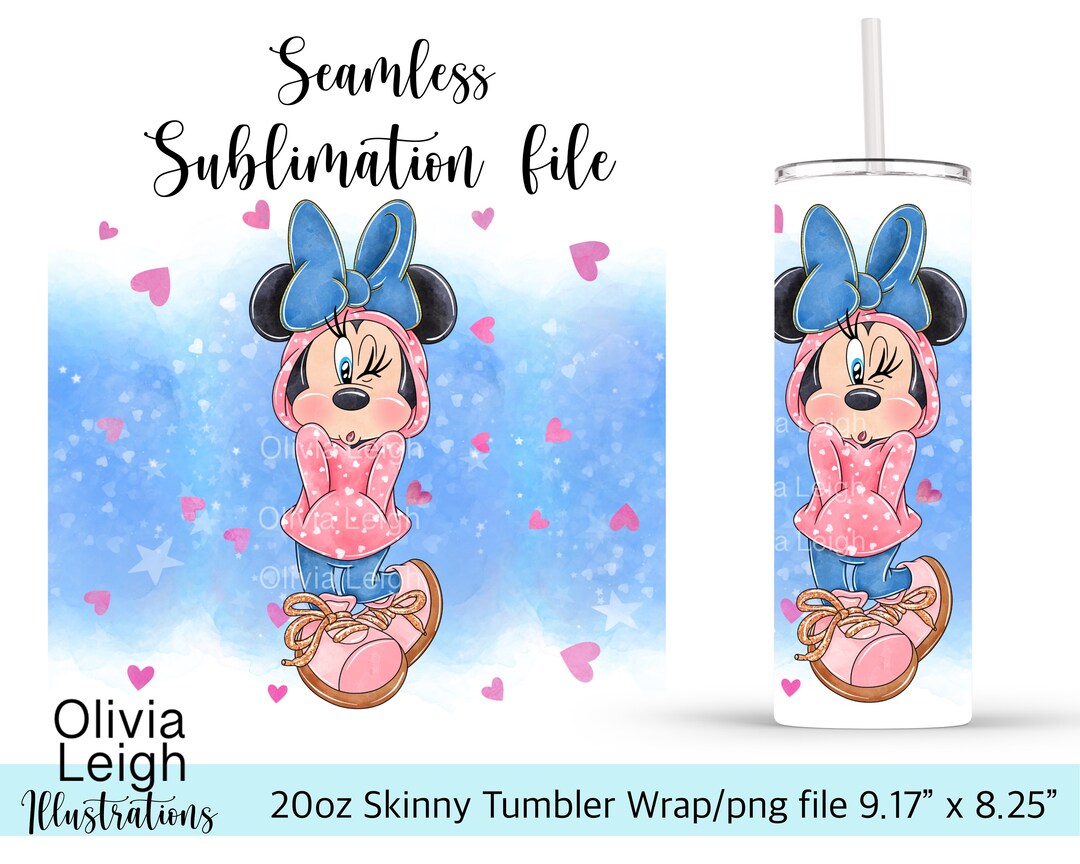 Minnie Mouse Sublimation Design Wrap PNG File DIGITAL DOWNLOAD 20oz ...