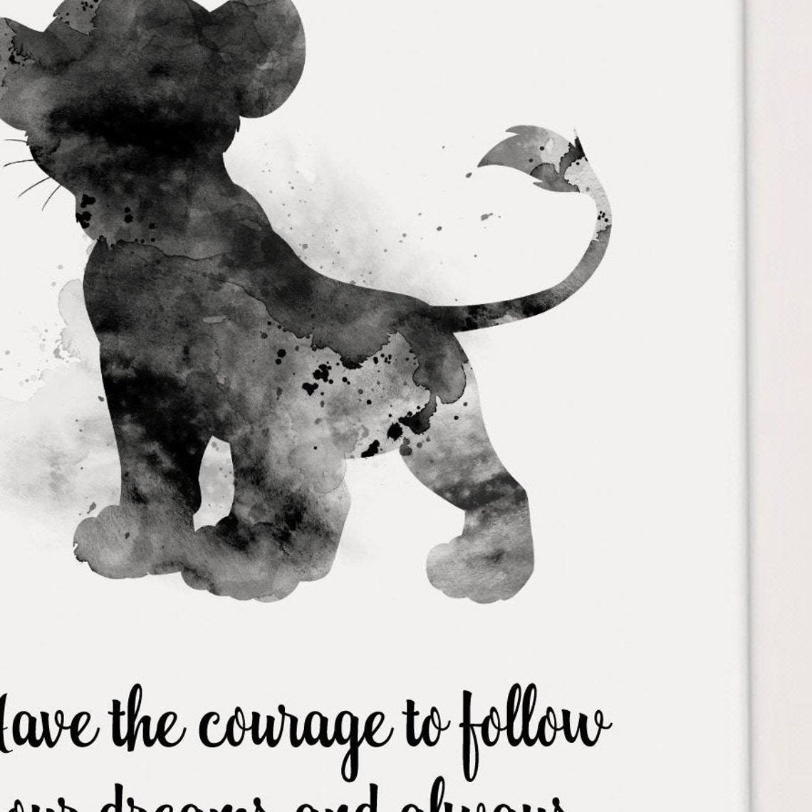 The Lion King Simba Watercolour Quote Print-wall Art-gift-nursery ...