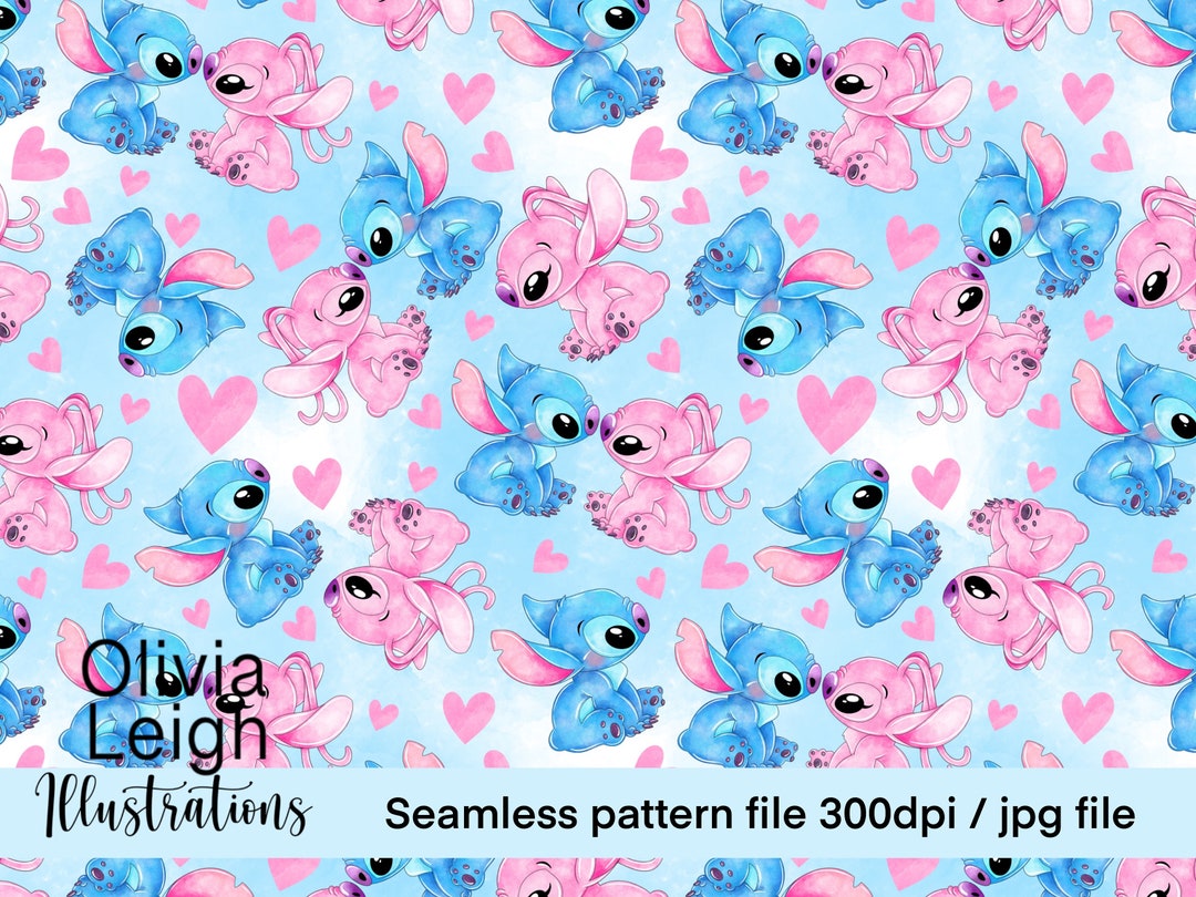 Cute Stitch and Angel Seamless Pattern. Digital Paper. DIGITAL - Etsy