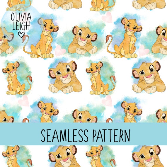 The Lion King Cub Cute Seamless Pattern. Digital Paper. - Etsy