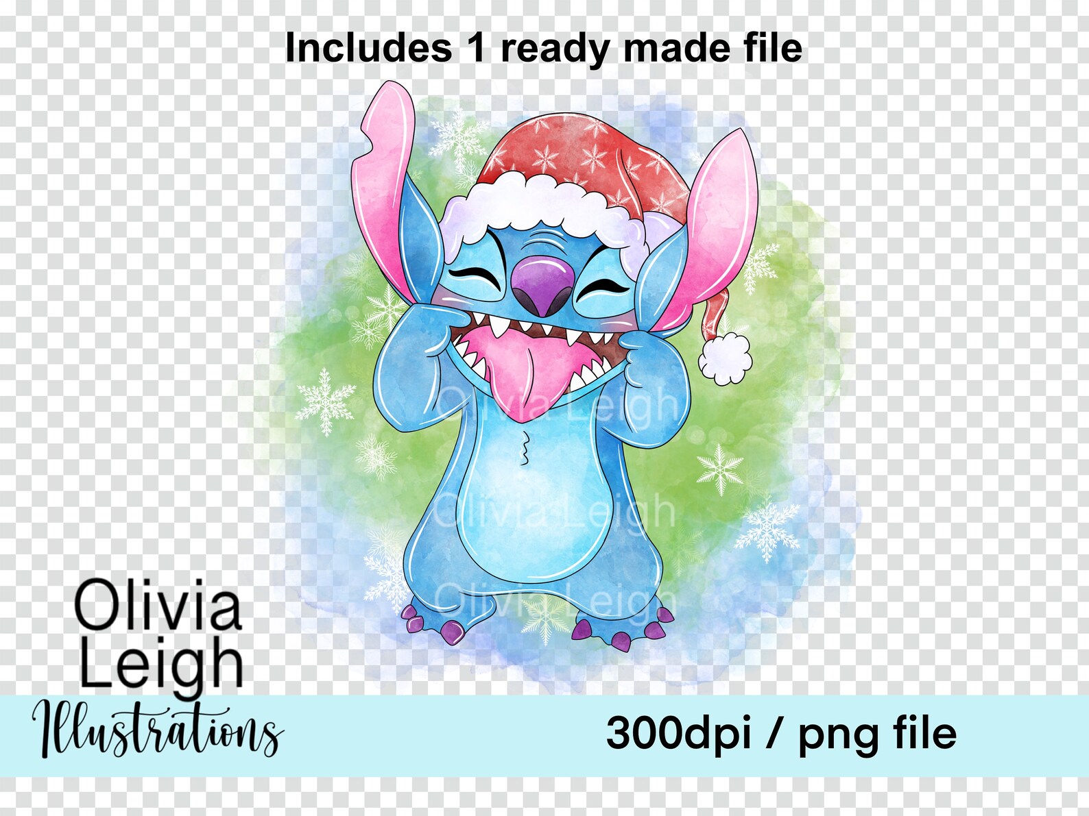 Cute Stitch Christmas Clipart PNG Files DIGITAL DOWNLOAD - Etsy