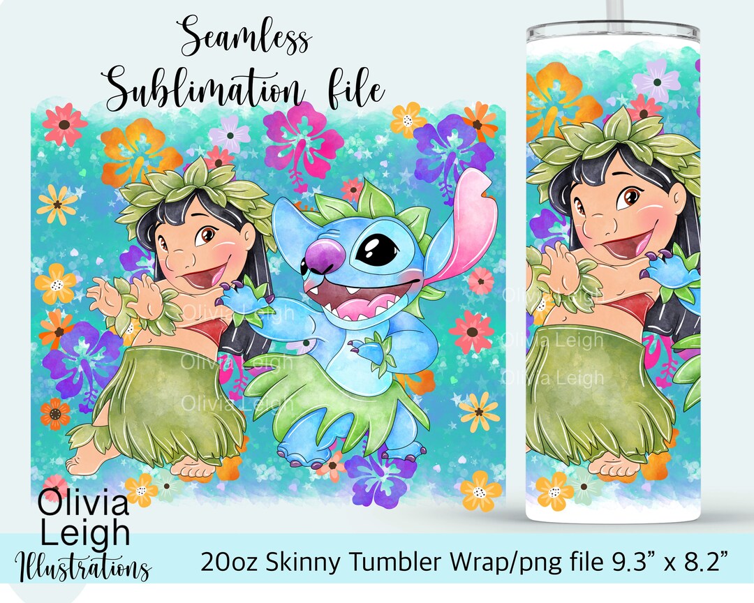 Lilo and Stitch Sublimation Design Wrap PNG File DIGITAL DOWNLOAD 20oz ...