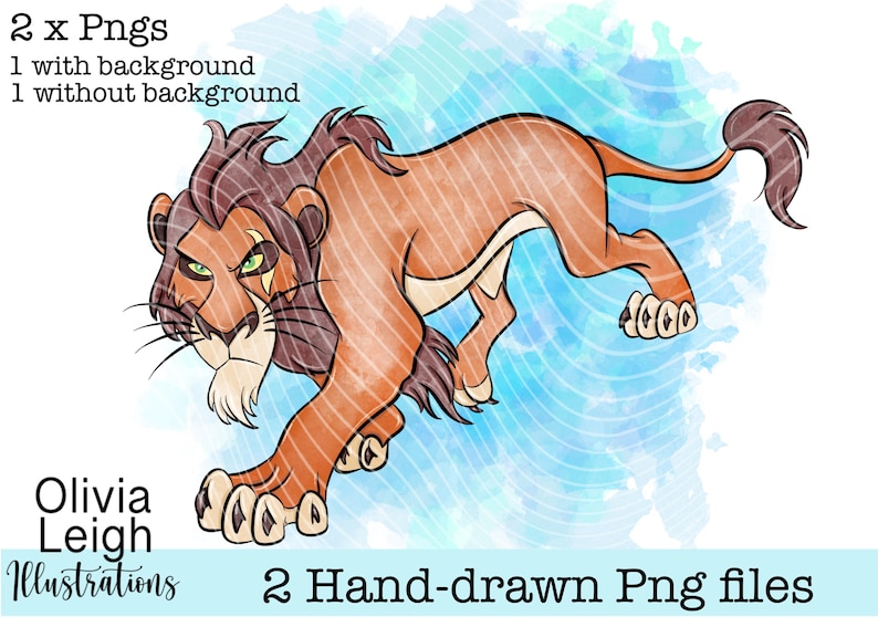 The Lion King Scar Clipart Sublimation PNG Files DIGITAL DOWNLOAD ...
