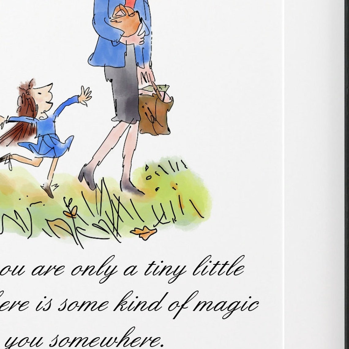 Hand Drawn Roald Dahl Matilda Miss Honey Quote Wall Art Print | Etsy