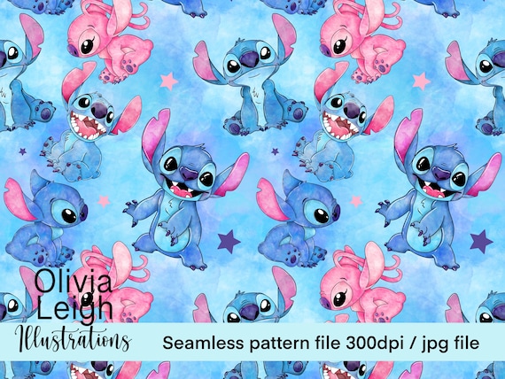 Cute Stitch and Angel Seamless Pattern. Digital Paper. DIGITAL - Etsy