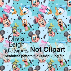 Mickey and Friends Seamless Repeat Pattern. Digital Paper. DIGITAL ...