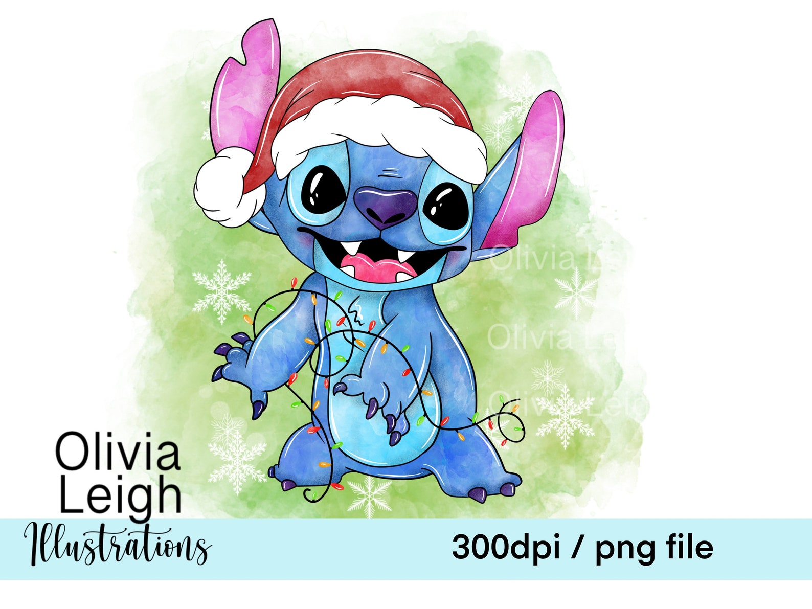 Cute Stitch Christmas Clipart PNG Files DIGITAL DOWNLOAD - Etsy