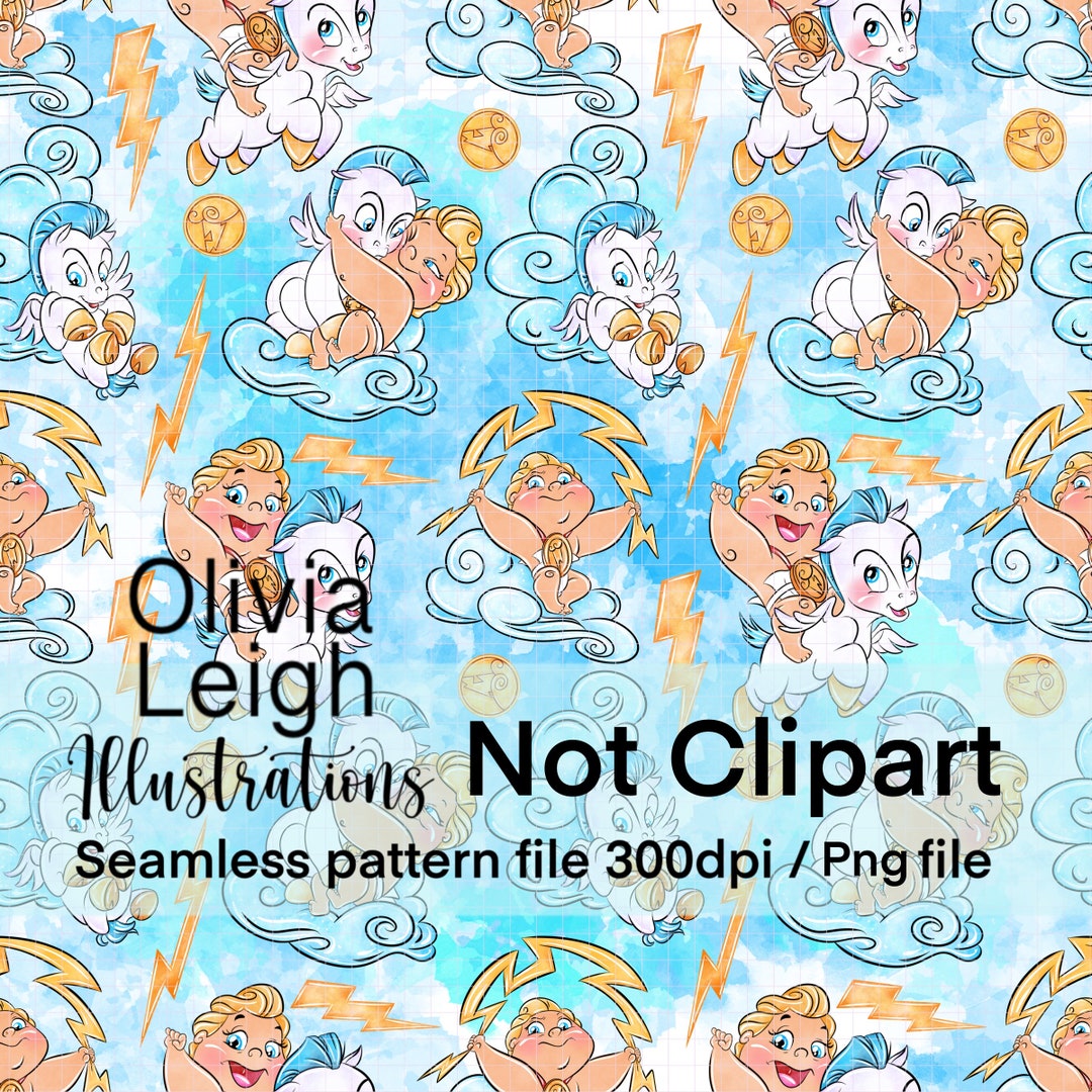 Baby Hercules Seamless Repeat Pattern. Digital Paper. DIGITAL DOWNLOAD ...