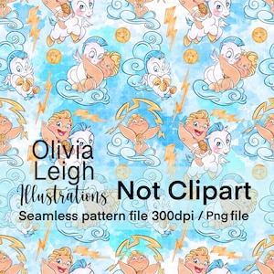 Baby Hercules Seamless Repeat Pattern. Digital Paper. DIGITAL DOWNLOAD ...
