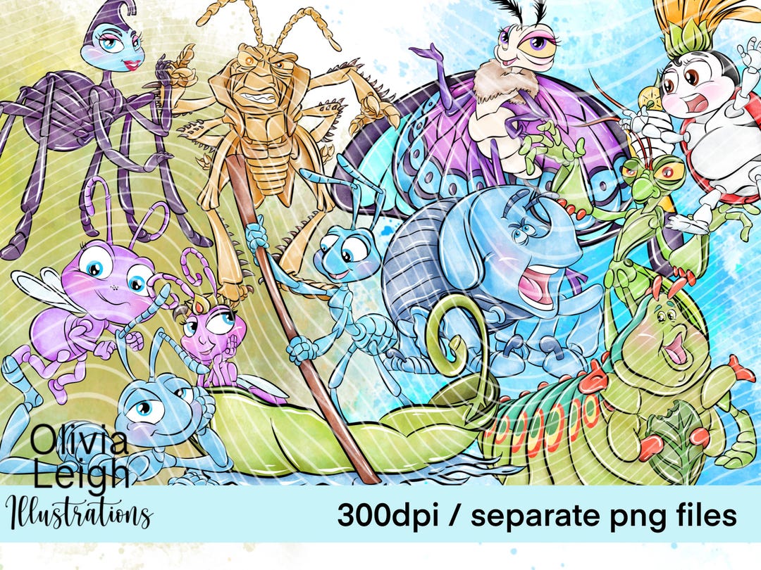 Bugs Life Clipart Set PNG Files Hand Drawn DIGITAL DOWNLOAD - Etsy