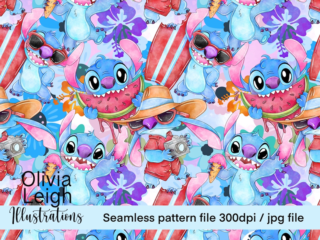 Cute Lilo and Stitch Seamless Pattern. Digital Paper. DIGITAL - Etsy