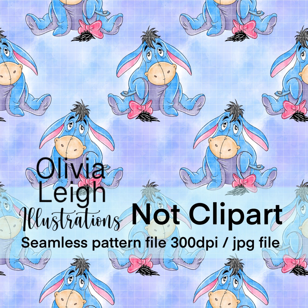 Cute Baby Winnie the Pooh Eeyore Seamless Pattern. Digital Paper ...