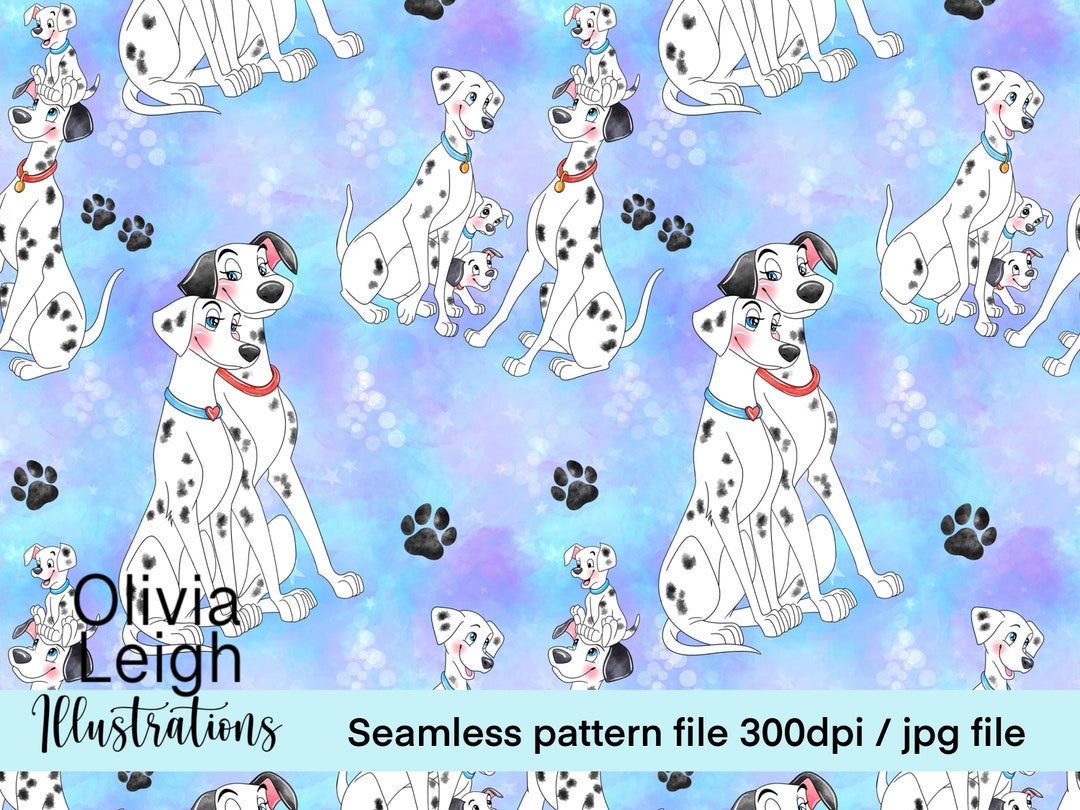 Cute 101 Dalmatians Puppy Dog Print Seamless Pattern. Digital - Etsy