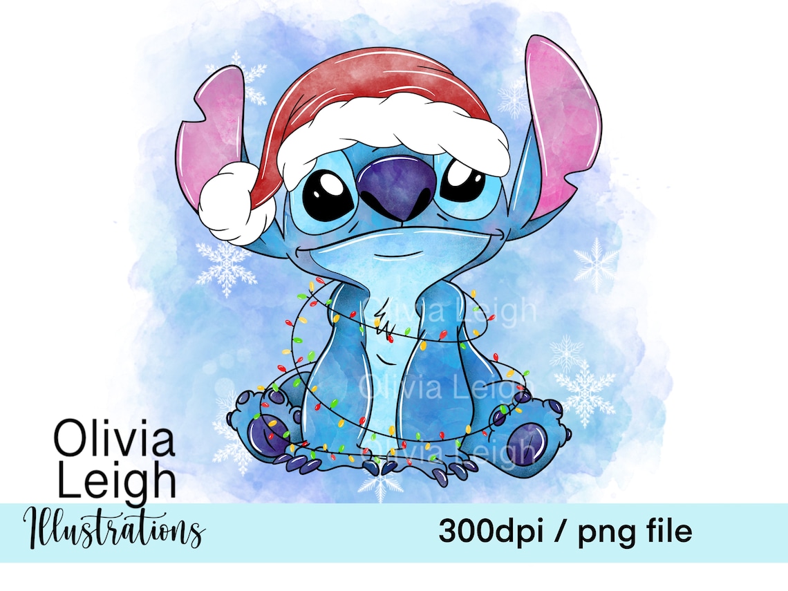 Cute Stitch Christmas Clipart PNG Files DIGITAL DOWNLOAD Printable - Etsy