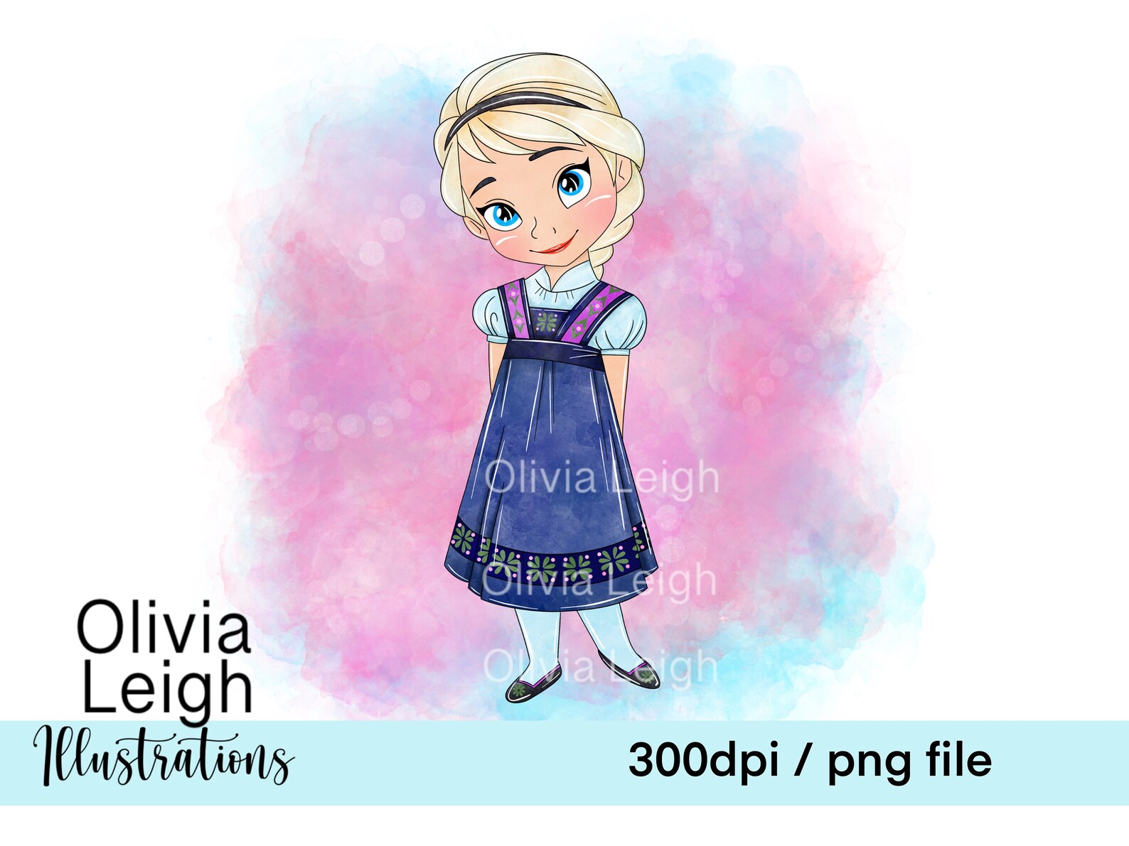 Baby Toddler Princess Elsa Frozen Cute Clipart PNG Files - Etsy