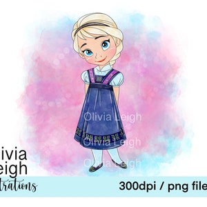 Baby Toddler Princess Elsa Frozen Cute Clipart PNG Files DIGITAL ...