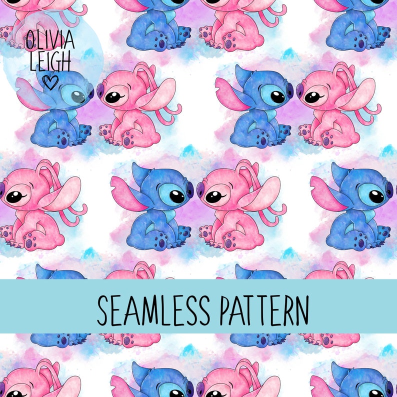 Lilo and Stitch Cute Seamless Pattern. Digital Paper. DIGITAL - Etsy