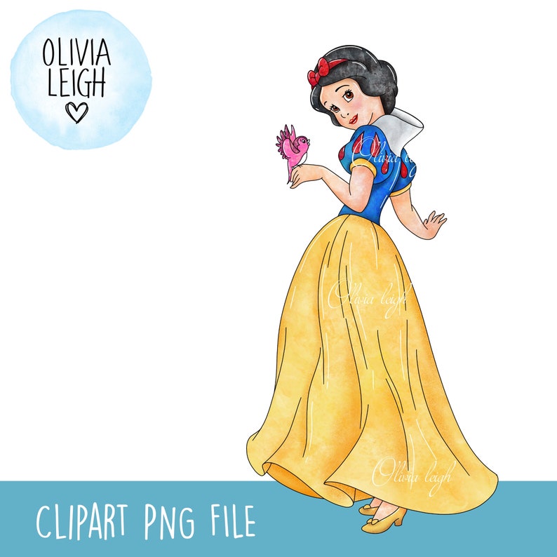 Princess Snow White Cute Clipart PNG Files DIGITAL DOWNLOAD - Etsy ...