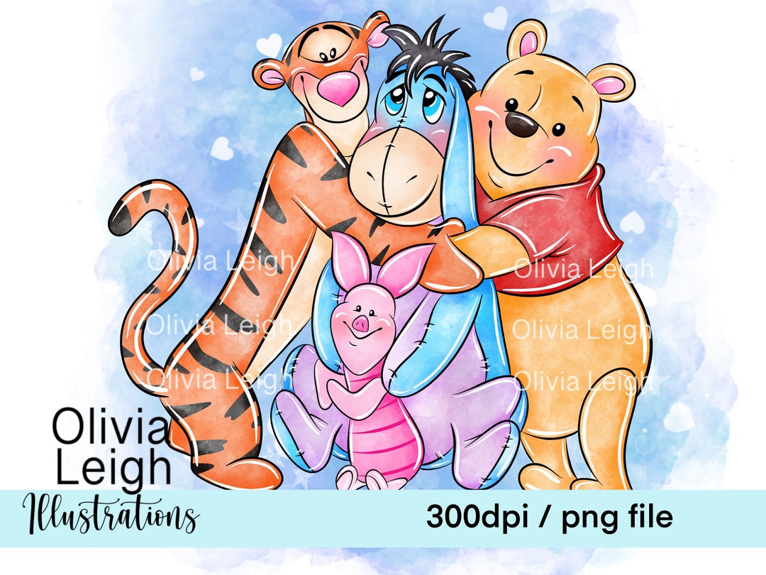 Cute Winnie the Pooh and Friends Clipart PNG Files DIGITAL DOWNLOAD ...