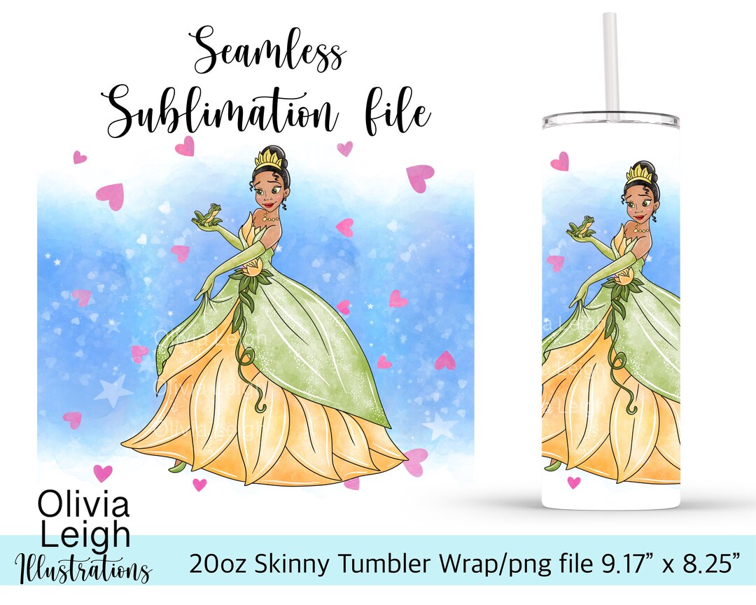 Princess Tiana Sublimation Design Wrap PNG File DIGITAL DOWNLOAD 20oz ...