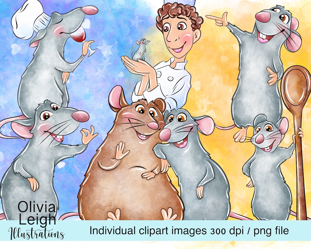 Cute Ratatouille Clipart Set PNG Files DIGITAL DOWNLOAD Printable - Etsy