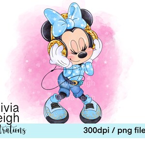 Set of Minnie Mouse Star Print Cute Clipart PNG Files DIGITAL DOWNLOAD ...