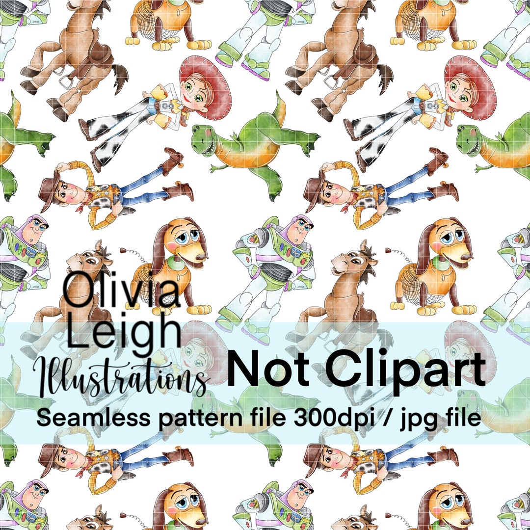 Cute Toy Repeat Seamless Pattern. Digital Paper. DIGITAL DOWNLOAD ...