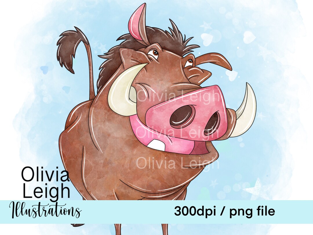 The Lion King Pumbaa Cute Clipart PNG Files DIGITAL DOWNLOAD Printable ...