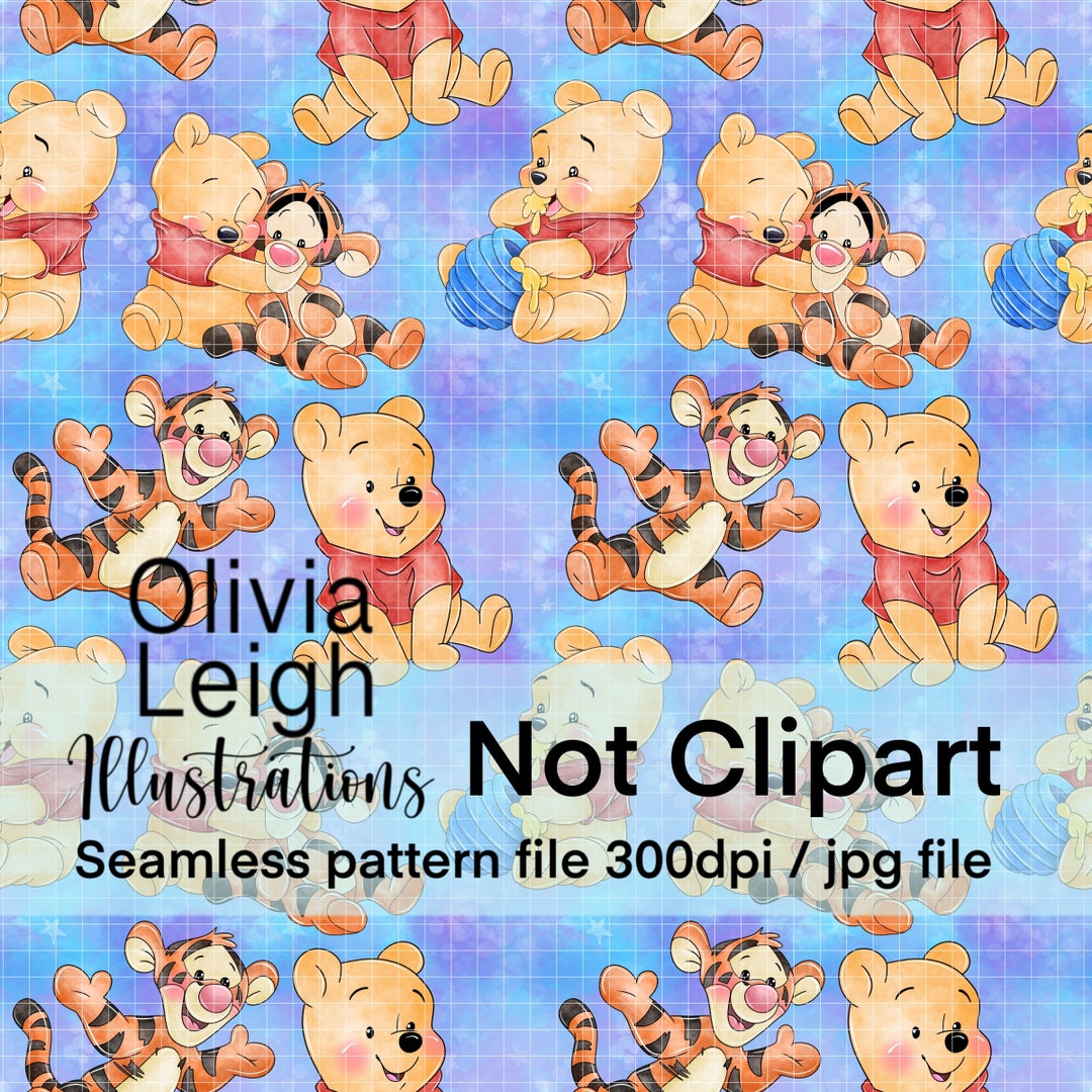 Cute Baby Winnie the Pooh and Tigger Seamless Pattern. Digital Paper ...