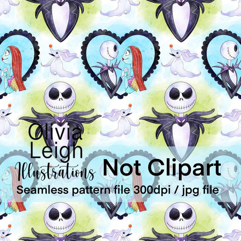 The Nightmare Before Christmas Seamless Pattern. Digital - Etsy