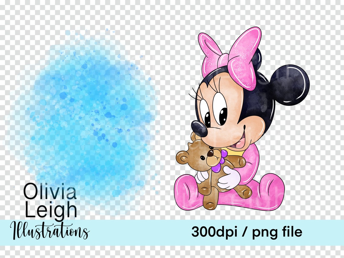 Cute Baby Minnie Mouse Clipart PNG Files DIGITAL DOWNLOAD - Etsy