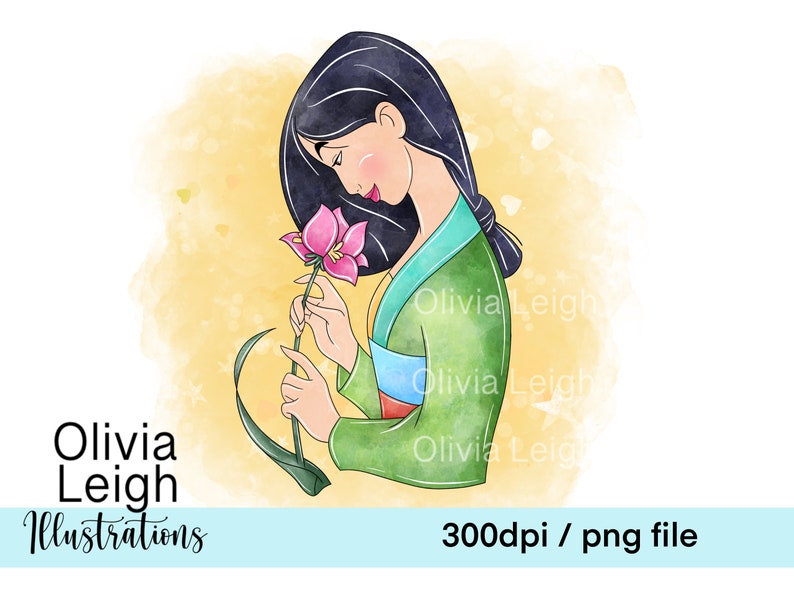 Princess Mulan Cute Clipart PNG Files DIGITAL DOWNLOAD - Etsy