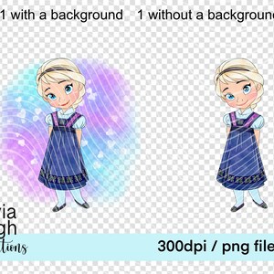 Baby Toddler Princess Elsa Frozen Cute Clipart PNG Files DIGITAL ...