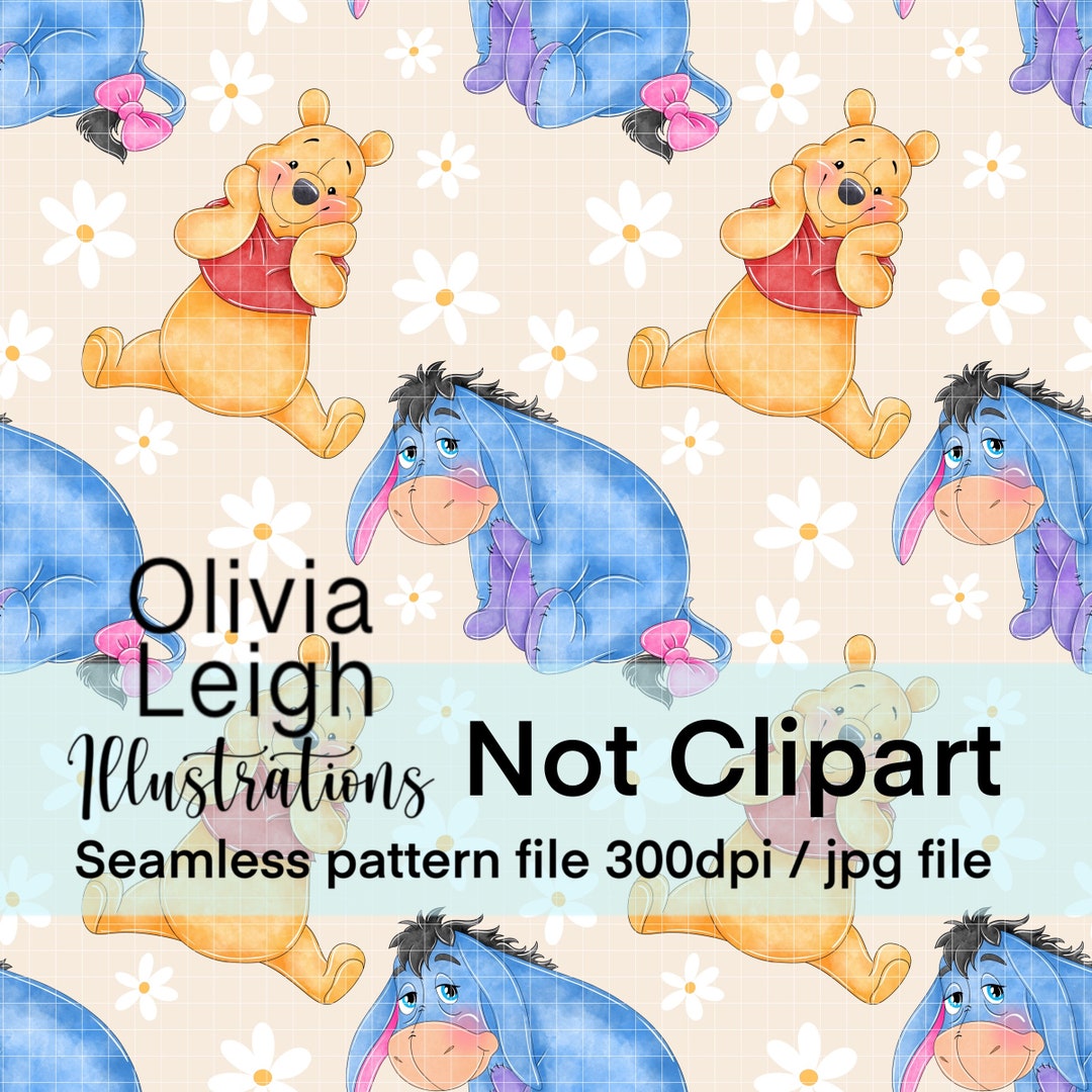 Winnie the Pooh Bear Seamless Repeat Pattern. Digital Paper. DIGITAL ...