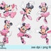 Minnie Mouse Ballerina Dancer Cute Clipart Set PNG Files DIGITAL ...