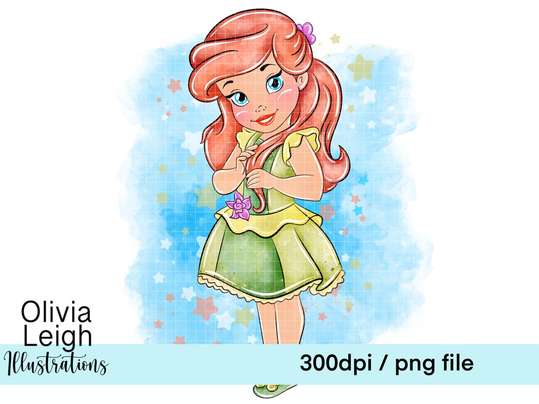 Baby Princess Ariel, the Little Mermaid, Toddler Cute Clipart PNG Files ...