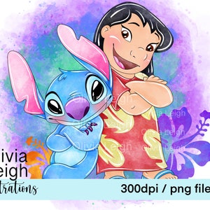 Set of Stitch Summer Clipart PNG Files DIGITAL DOWNLOAD Printable - Etsy