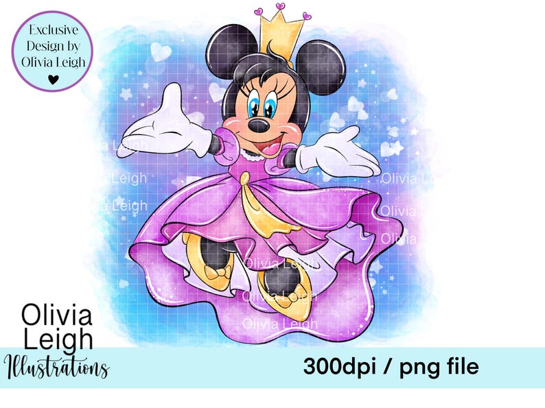 Cute Mickey, Minnie, the Three Musketeers, Princess Clipart Sublimation ...