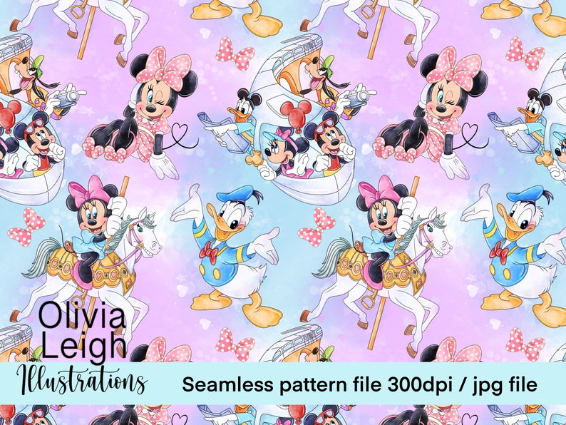 Minnie Mouse and Friends Cute Seamless Repeating Pattern. - Etsy