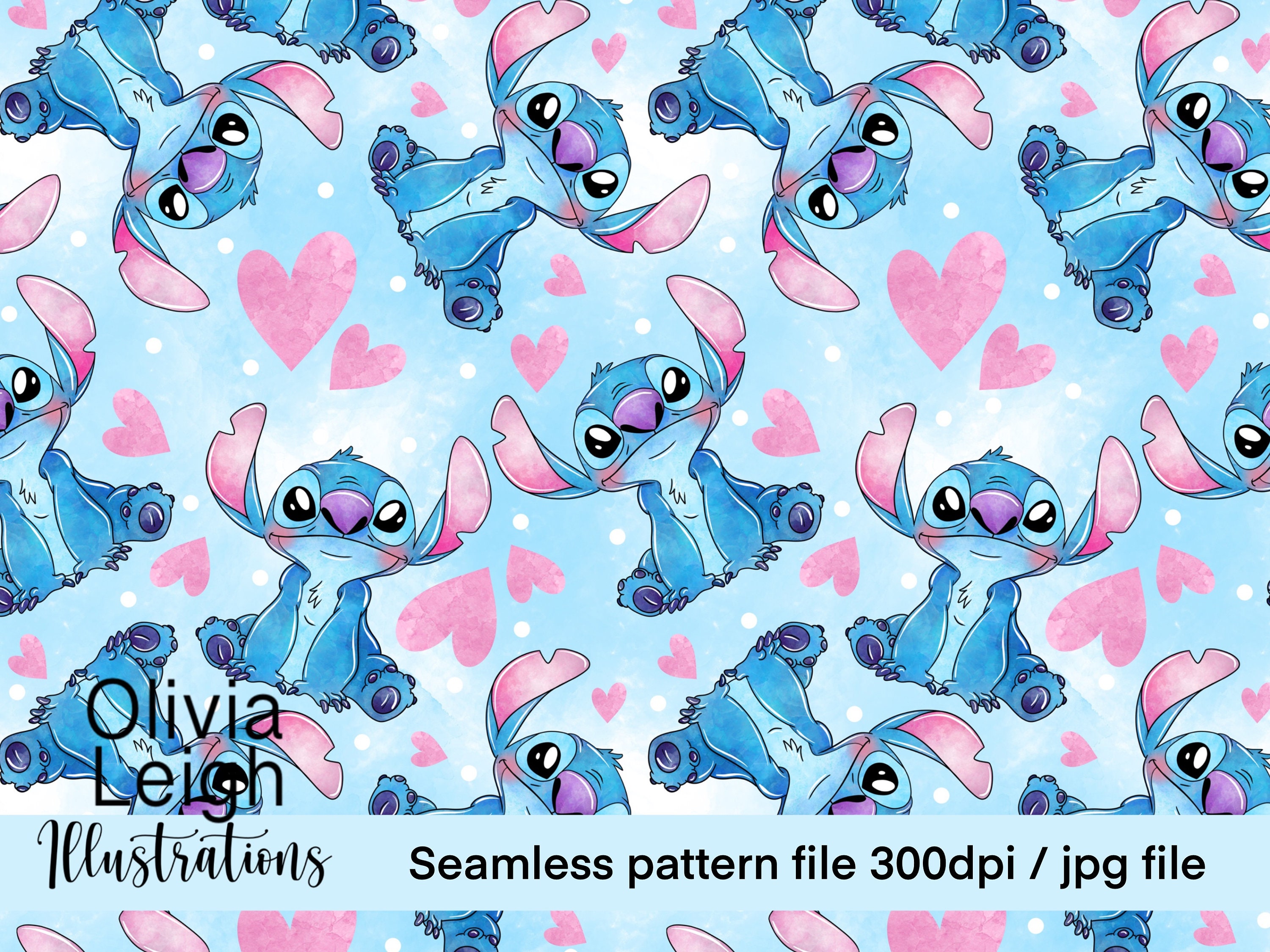 Cute Stitch and Angel Seamless Pattern. Digital Paper. DIGITAL - Etsy UK
