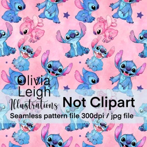 Cute Stitch and Angel Seamless Pattern. Digital Paper. DIGITAL - Etsy