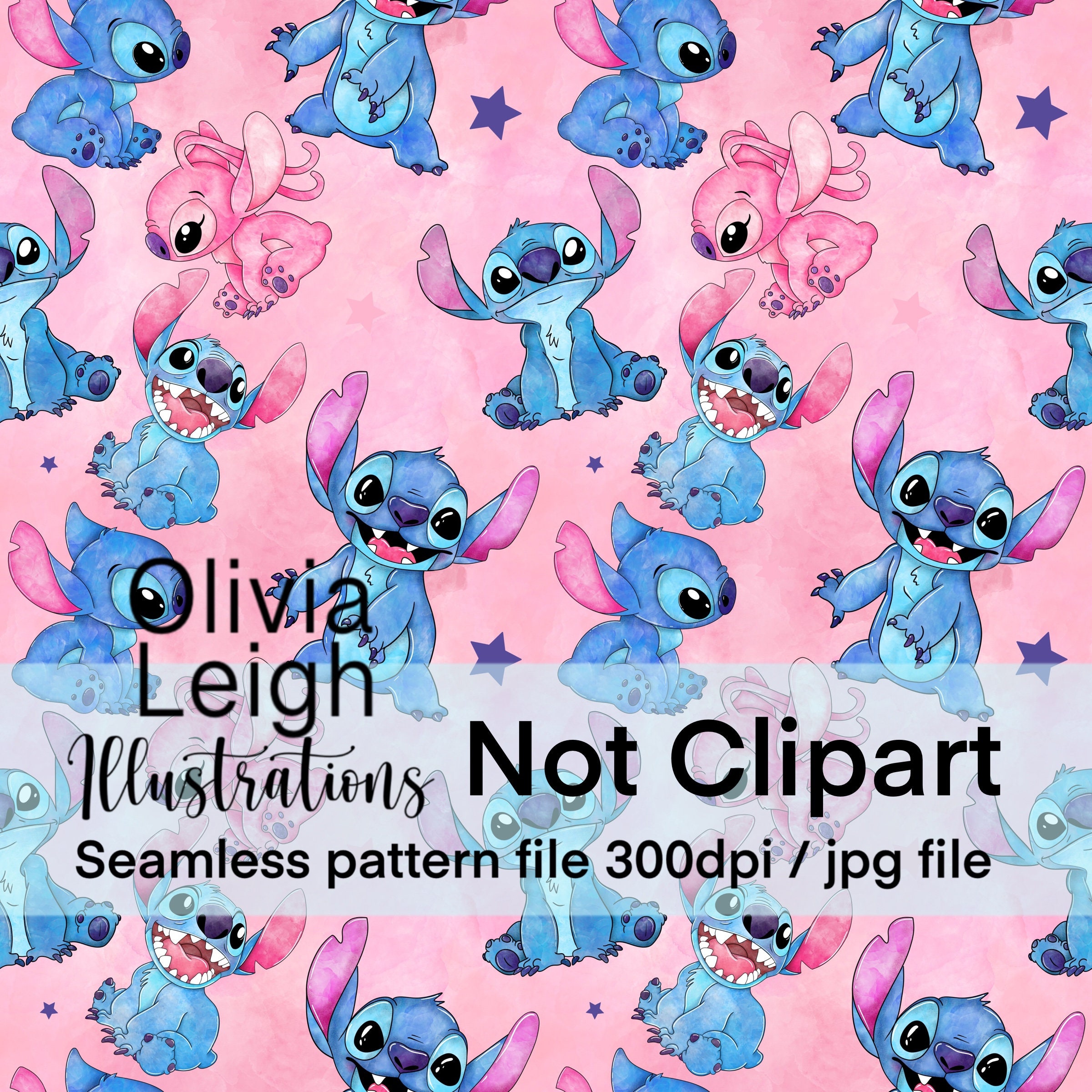 Cute Stitch and Angel Seamless Pattern. Digital Paper. DIGITAL - Etsy