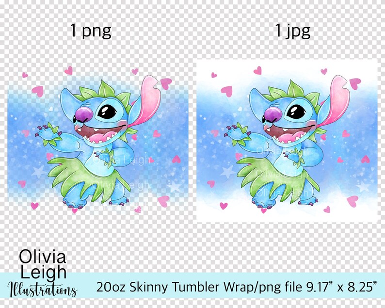 Stitch Sublimation Design Wrap PNG File DIGITAL DOWNLOAD 20oz - Etsy