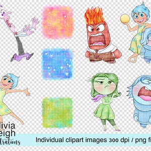 Inside Out Cute Clipart Set PNG Files Hand Drawn DIGITAL DOWNLOAD ...