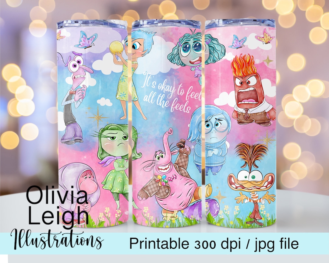 Inside Out Emotions Sublimation Design Cup Wrap DIGITAL DOWNLOAD 20oz ...