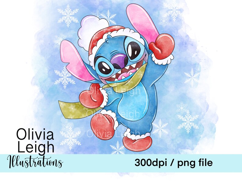 Cute Stitch Christmas Clipart PNG Files DIGITAL DOWNLOAD - Etsy