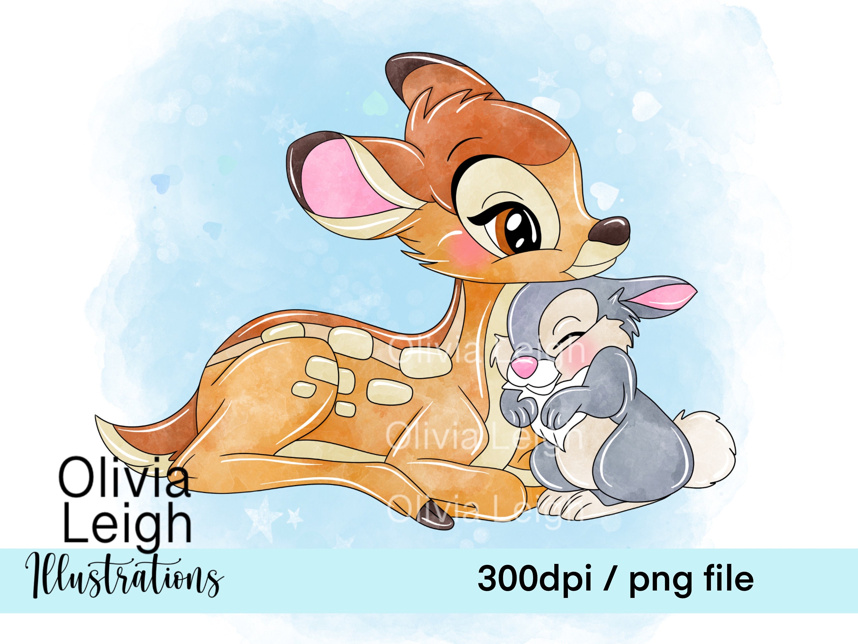 Bambi Cute Clipart PNG Files DIGITAL DOWNLOAD Commercial Use - Etsy