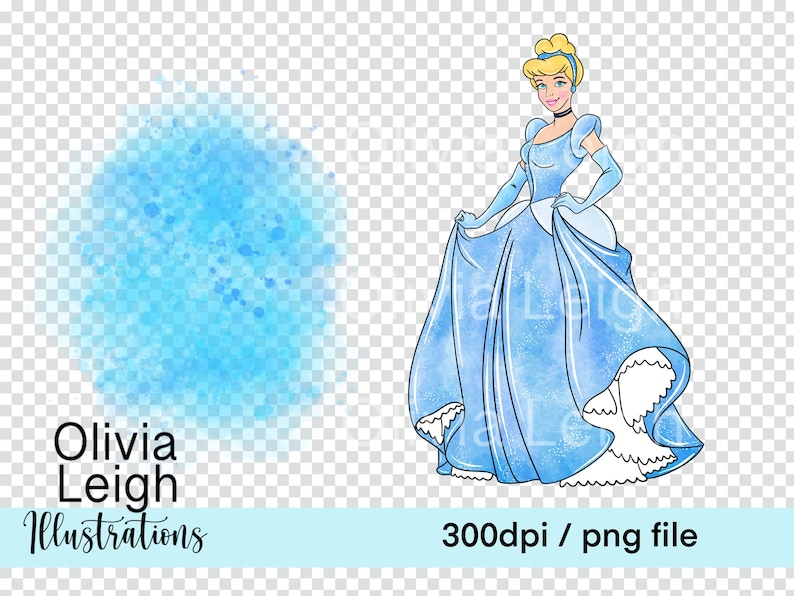 Princess Cinderella Cute Clipart PNG Files DIGITAL DOWNLOAD - Etsy