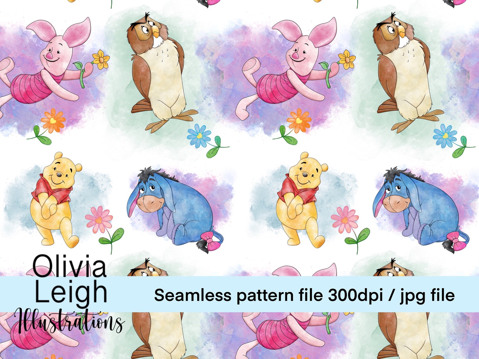 Winnie the Pooh Eeyore and Piglet Cute Seamless Pattern. - Etsy